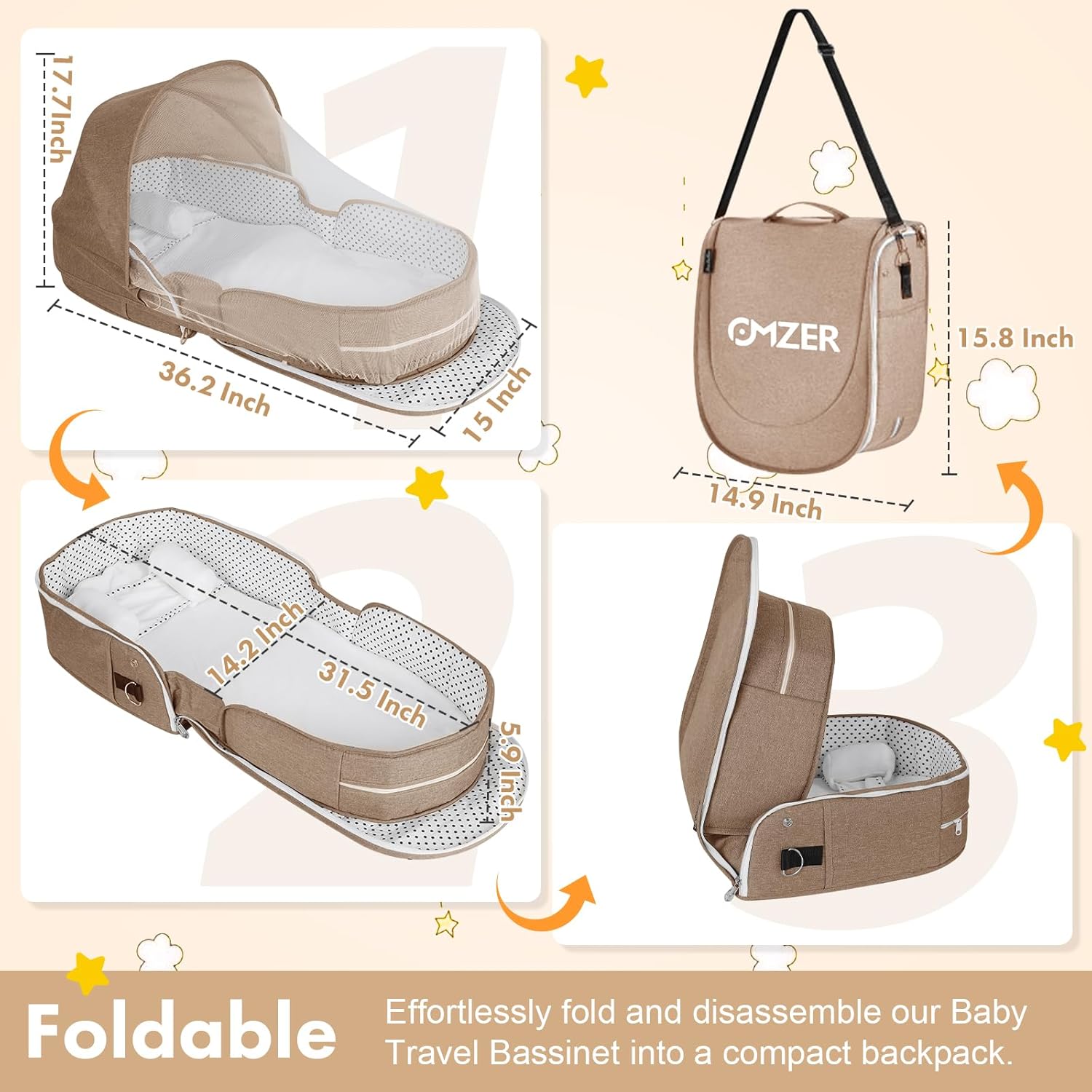 Omzer Baby Travel Bassinet Review - Adventure With SABI